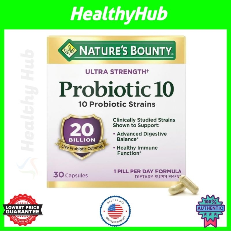 Nature's Bounty Ultra Strength Probiotic 10, 30 Capsules (EXP. JAN 2026 ...