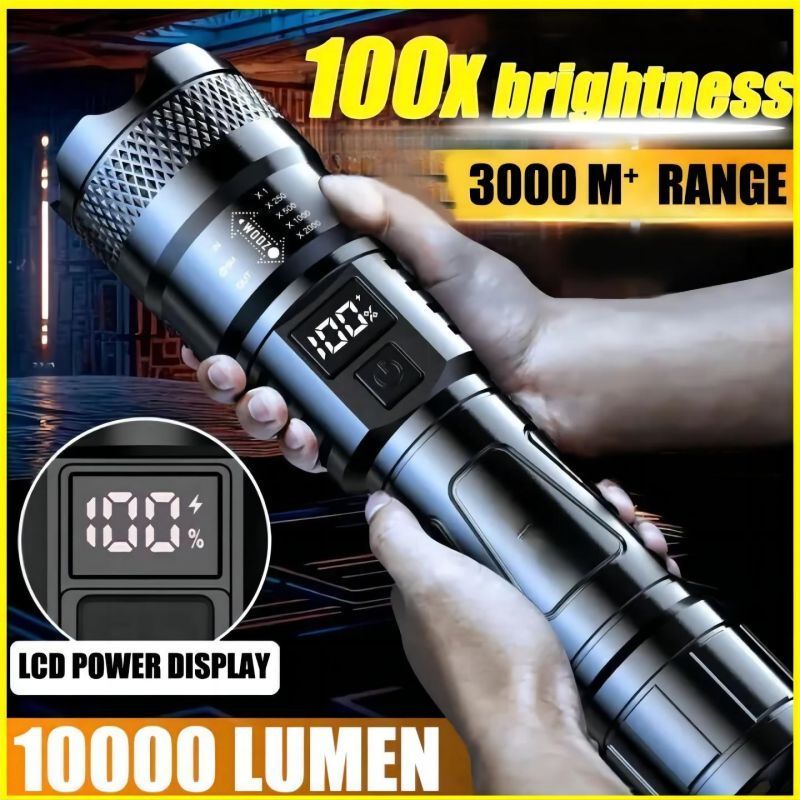 ABS strong light zoom flashlight Outdoor multi-function portable ...