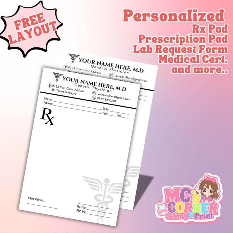 PERSONALIZED RX PAD | PRESCRIPTION PAD | Shopee Philippines