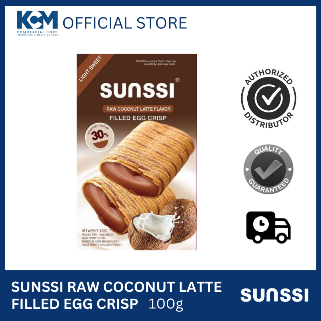 Sunssi Raw Coconut Latte Filled Egg Crisp 100g | Shopee Philippines