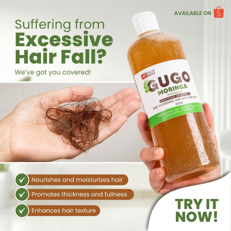 Gugo-Moringa Hair Thickening Shampoo with Pro-Vitamin B5 | Shopee ...