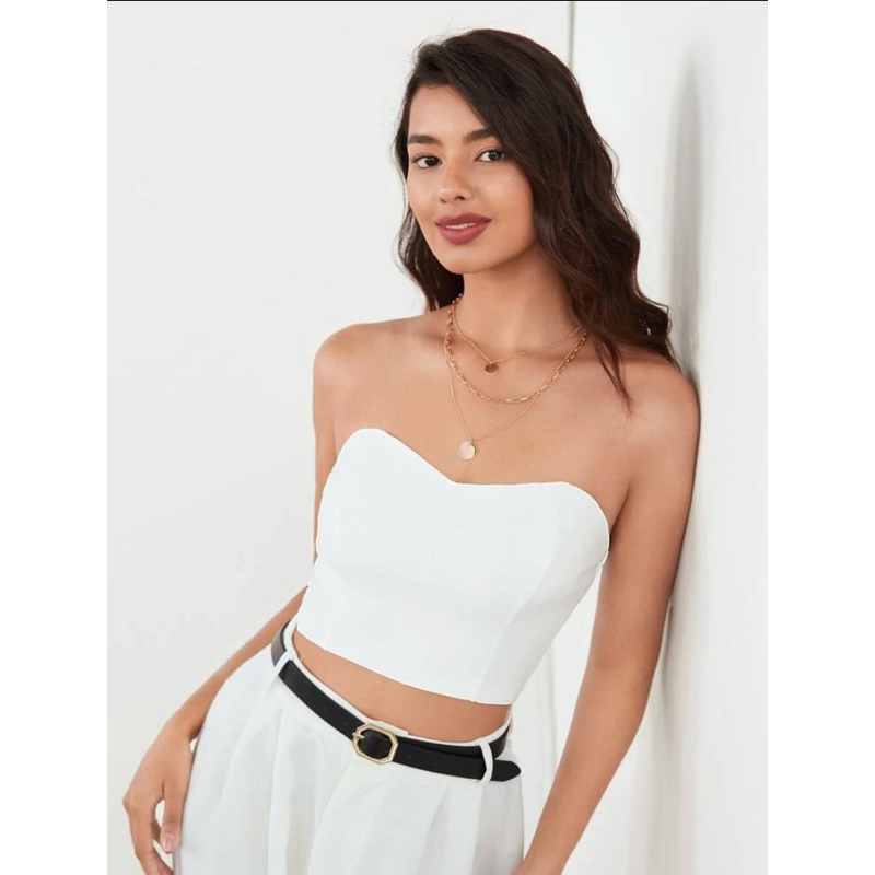 SHE*N Back Zipper Tube Top (XS) | Shopee Philippines