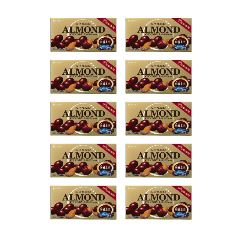 10 BOXES LOTTE ALMOND CHOCOBALL 12PCS MILK CHOCOLATE COATED WHOLE ...
