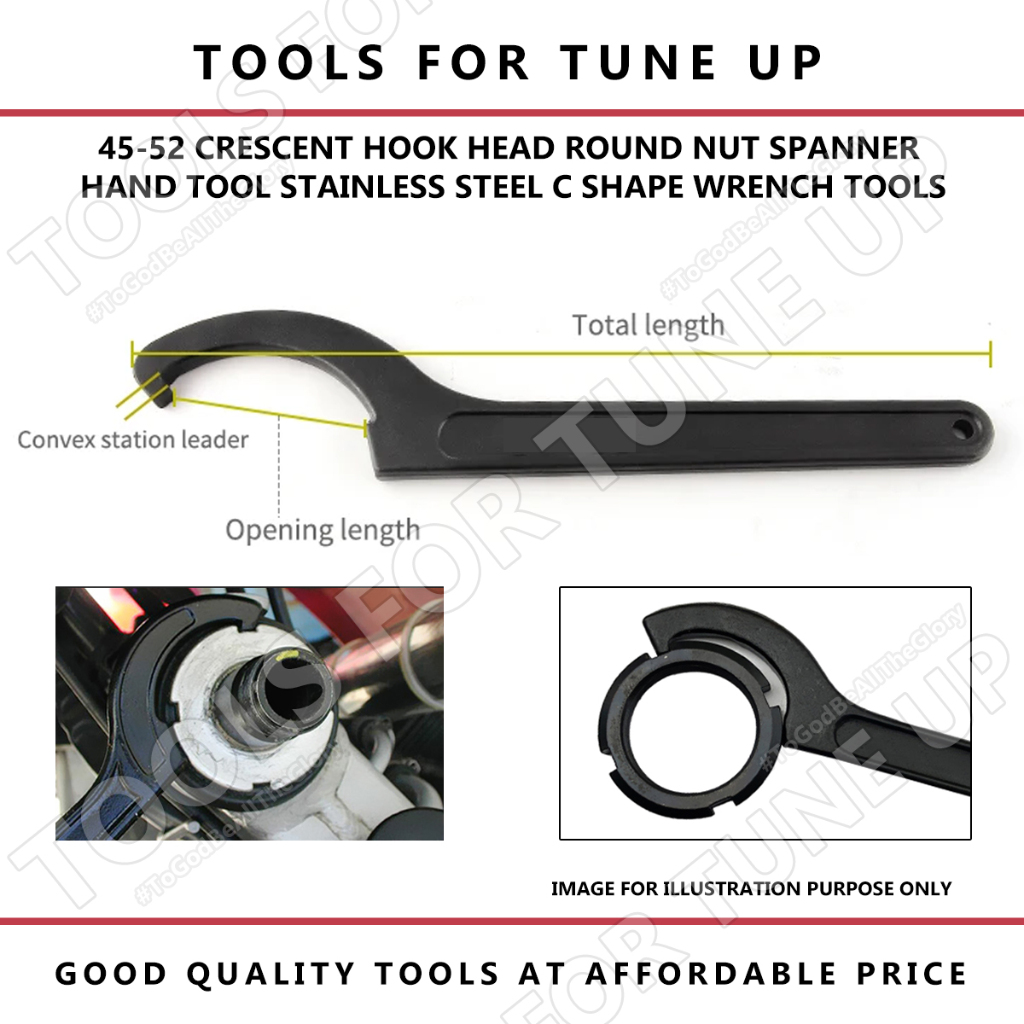 Crescent Hook Head Round Nut Spanner Wrench 45-52mm | Shopee Philippines