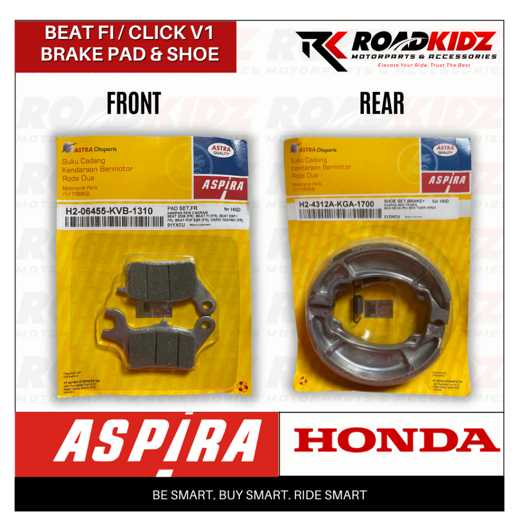 ASPIRA Brake Pad and Shoe for Beat FI/ Click V1 | Shopee Philippines