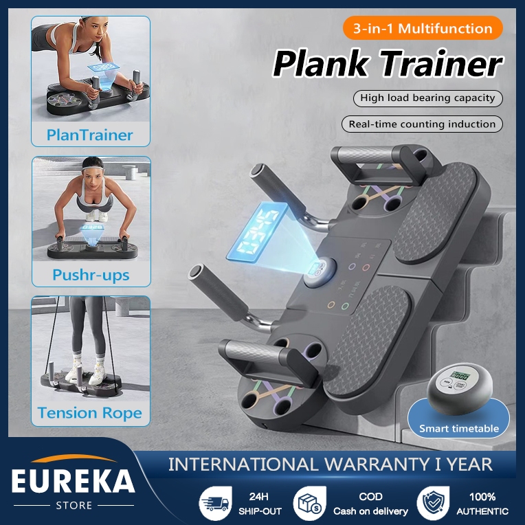 Push Up Board Plank Trainer Timer function Adjustable Family strength ...