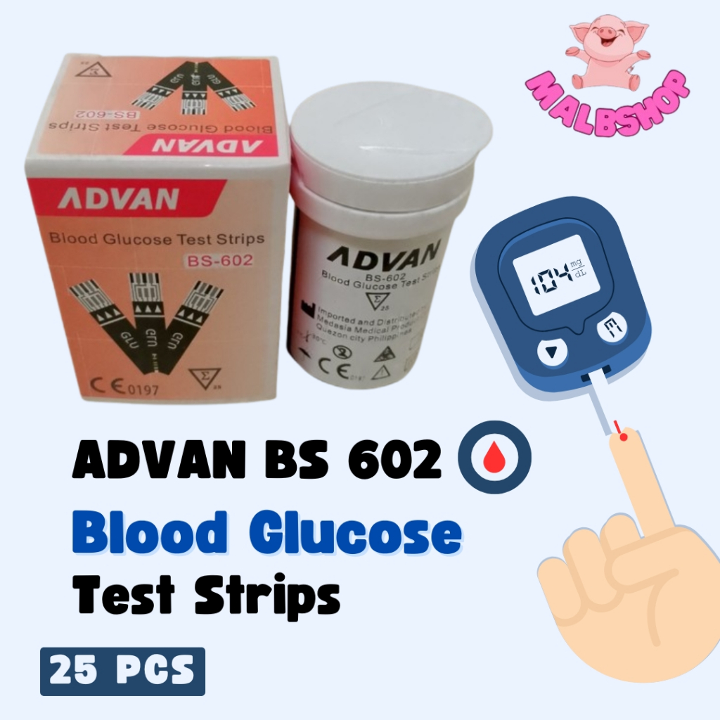 Advan Strips Blood Glucose Test Strips BS-602 25pcs | ADVAN STRIPS ...