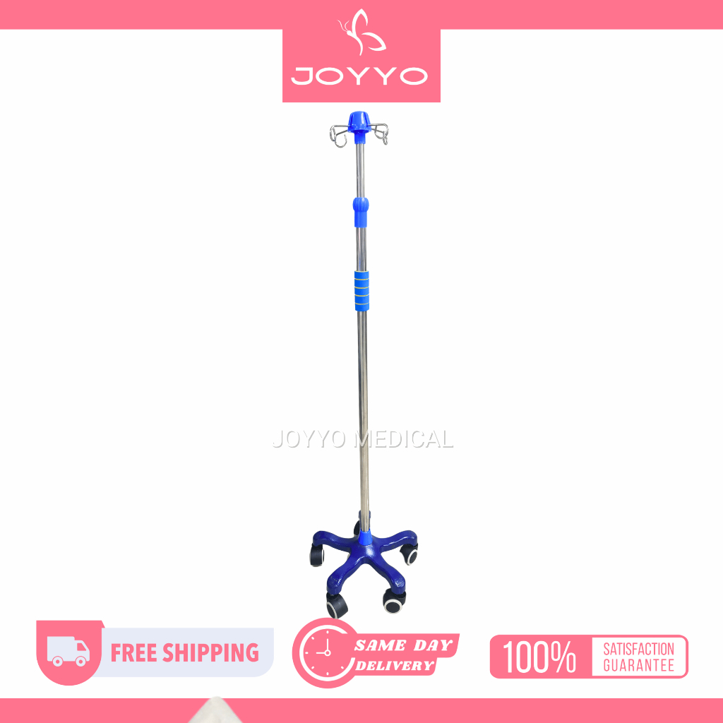 IV Stand 4 Hooks Stainless Blue Base | Shopee Philippines