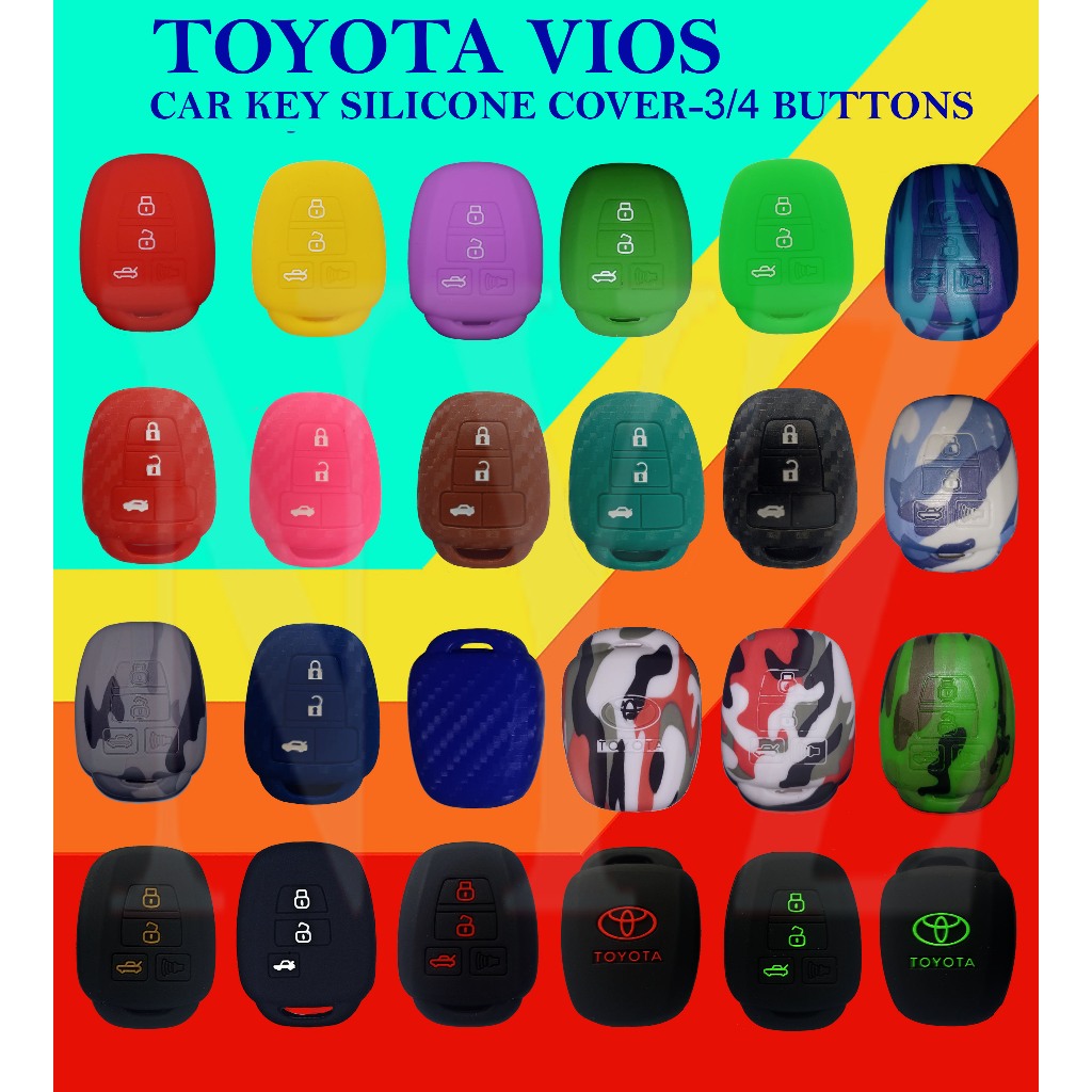 Toyota Vios Car Key Silicone Cover - 3 or 4 Buttons | Shopee Philippines
