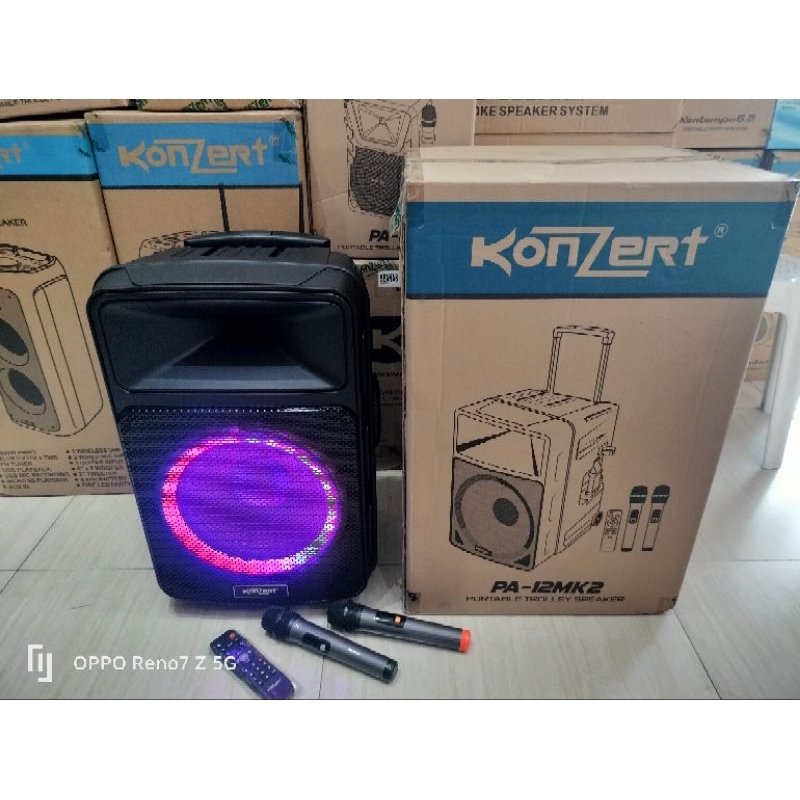 ORIGINAL KONZERT PA-12MK2 PORTABLE TROLLEY SPEAKER FREE 2 WIRELESS ...