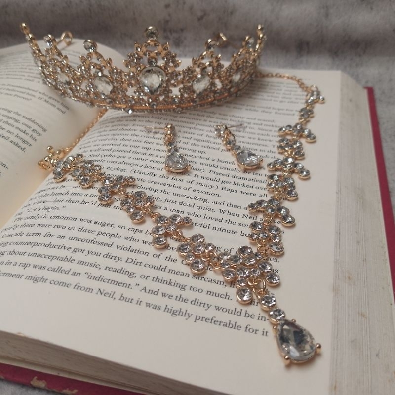 Queen Elegant Bridal Debut Crown Tiara Necklace and Earrings Set ...