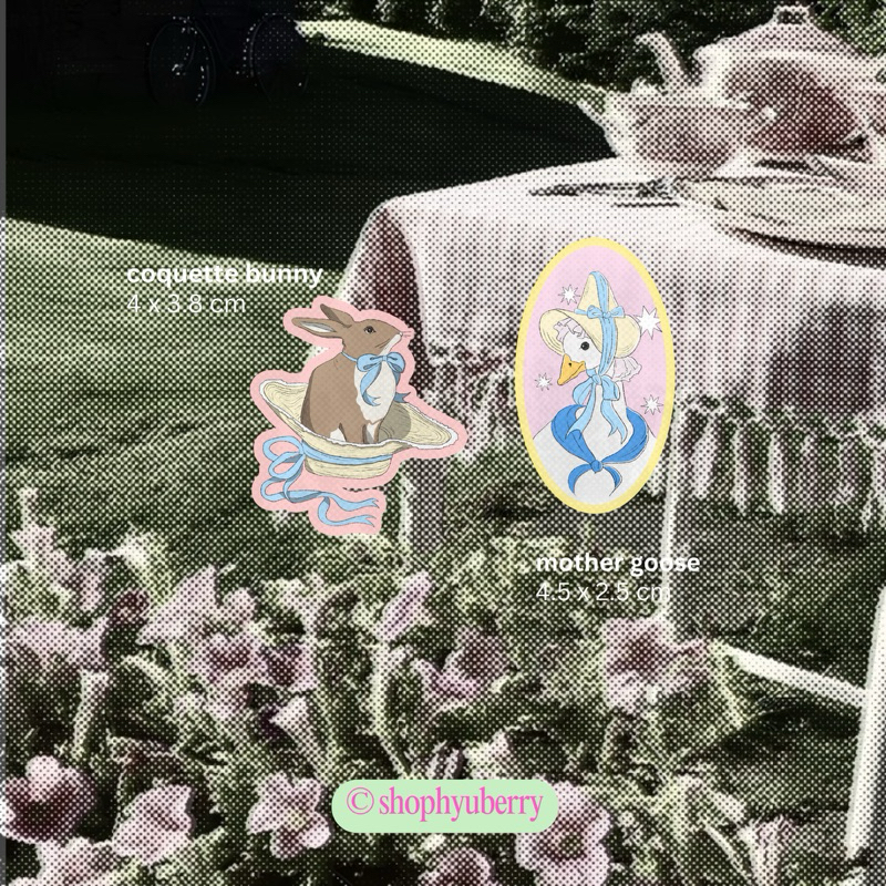 Coquette Animal Holo Sticker by shophyuberry | Bunny, Goose, Cat, Kitty ...