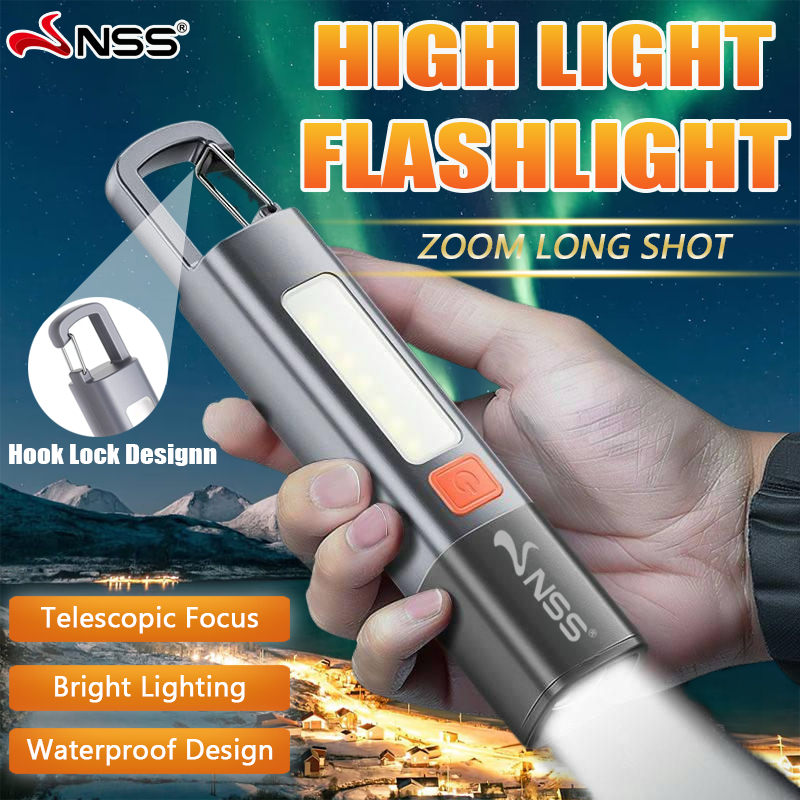 NSS XPE Flashlight USB Charge Waterproof Flashlight Handheld Super ...
