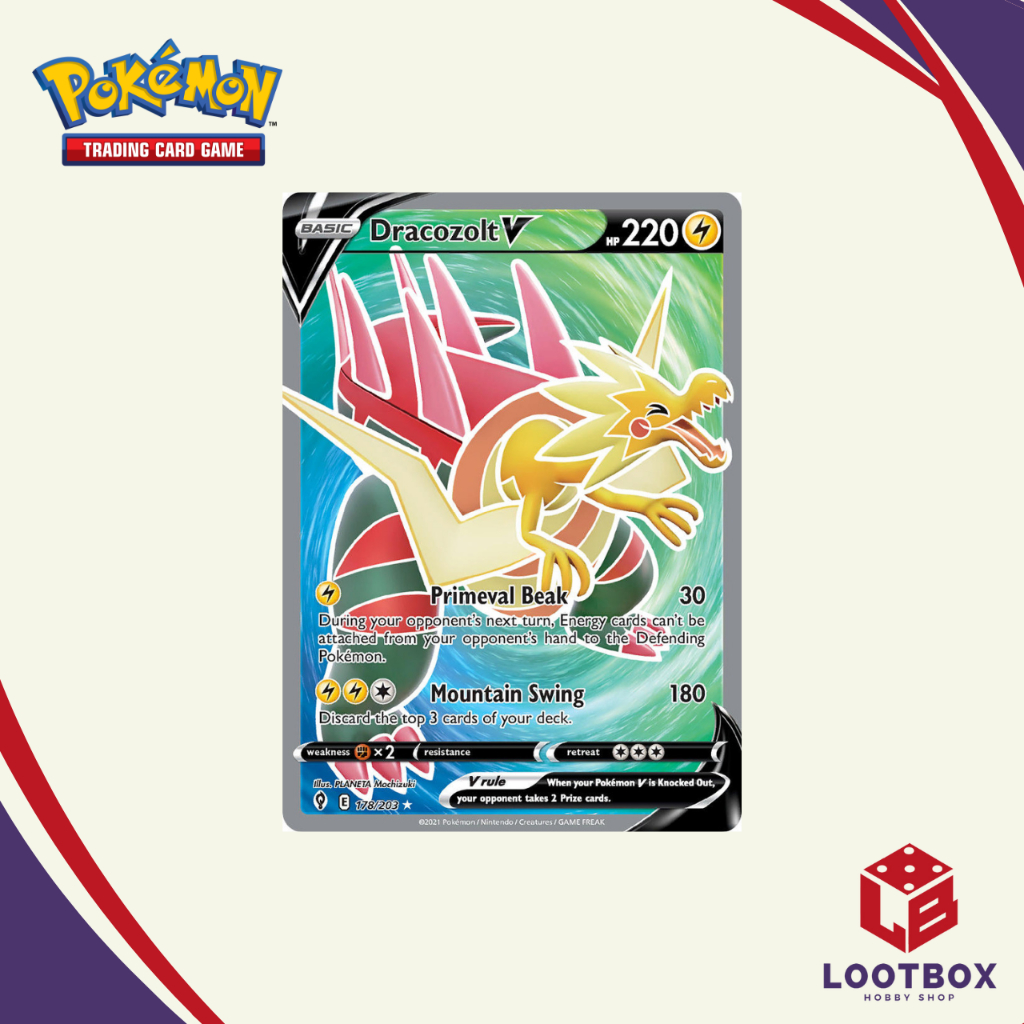 Pokemon Card Game: Dracozolt V (Ultra Rare) - Evolving Skies | Shopee ...