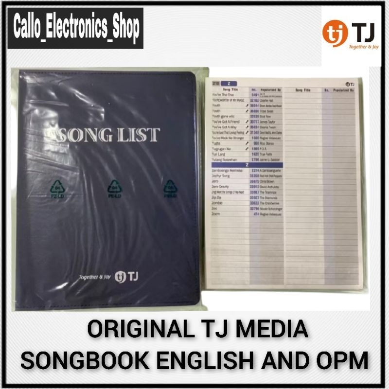 TJ Media Songbook English and OPM(Original) | Shopee Philippines