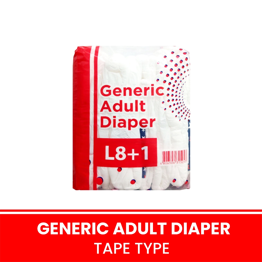 Generic Adult Diaper Tape Type Large 8's | Shopee Philippines