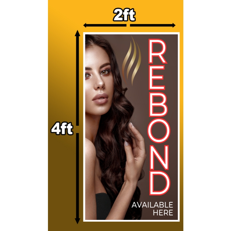 Rebond salon tarpaulin signage hair rebonding signage salon | Shopee ...