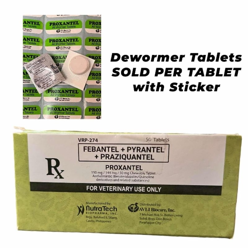 Proxantel Deworming Tablets Anthelmintic For Dogs and Cats Dewormer for ...