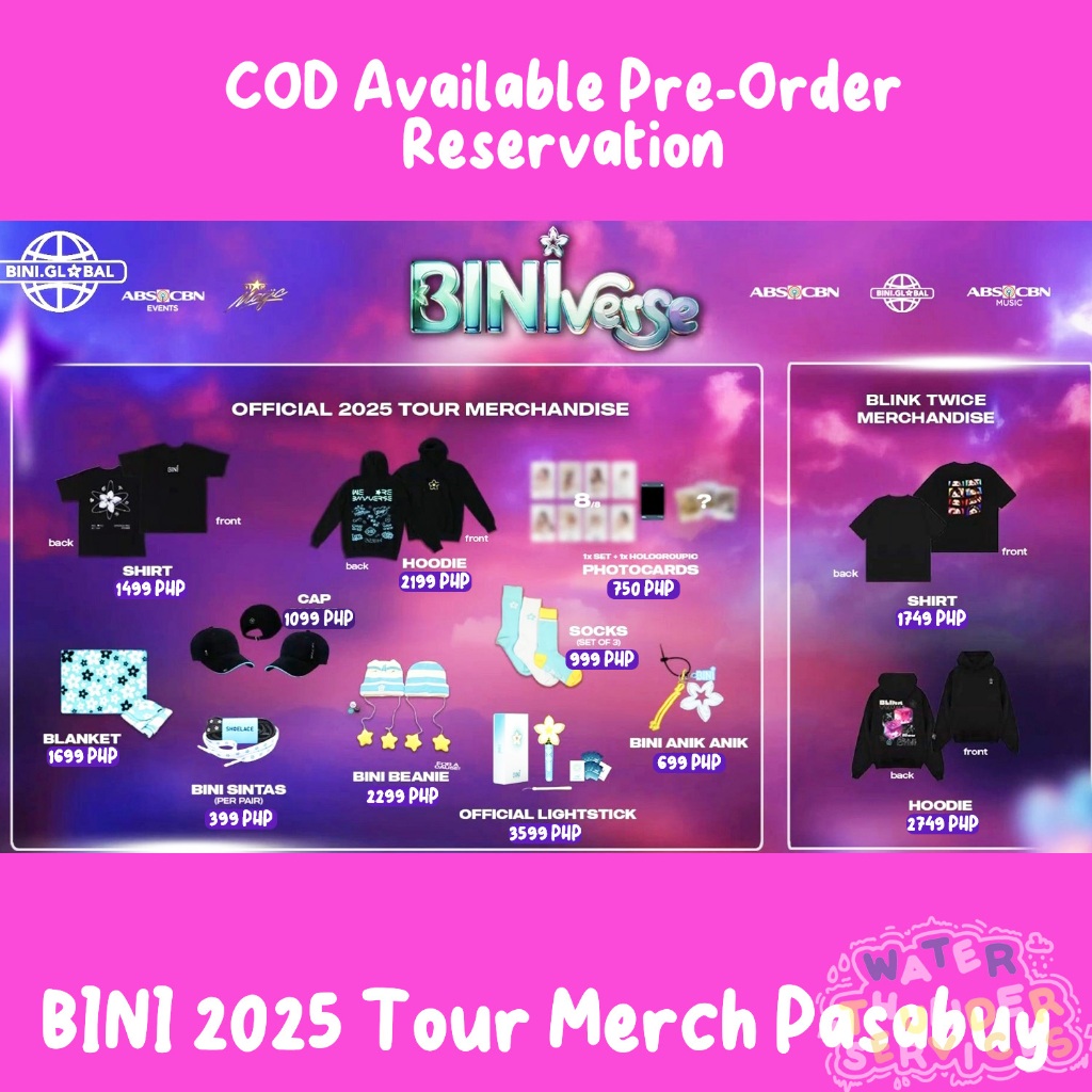 BINI Merch Grand BINIVerse Official 2025 Tour Merchandise Pasabuy ...