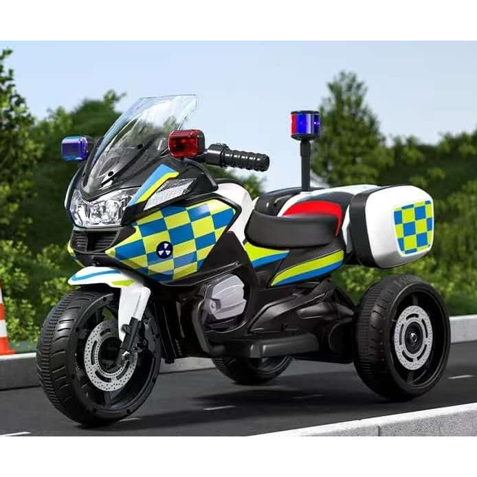 Electric police car Motorcycle Rechargeable 3 Wheels Electric Motor TOY ...