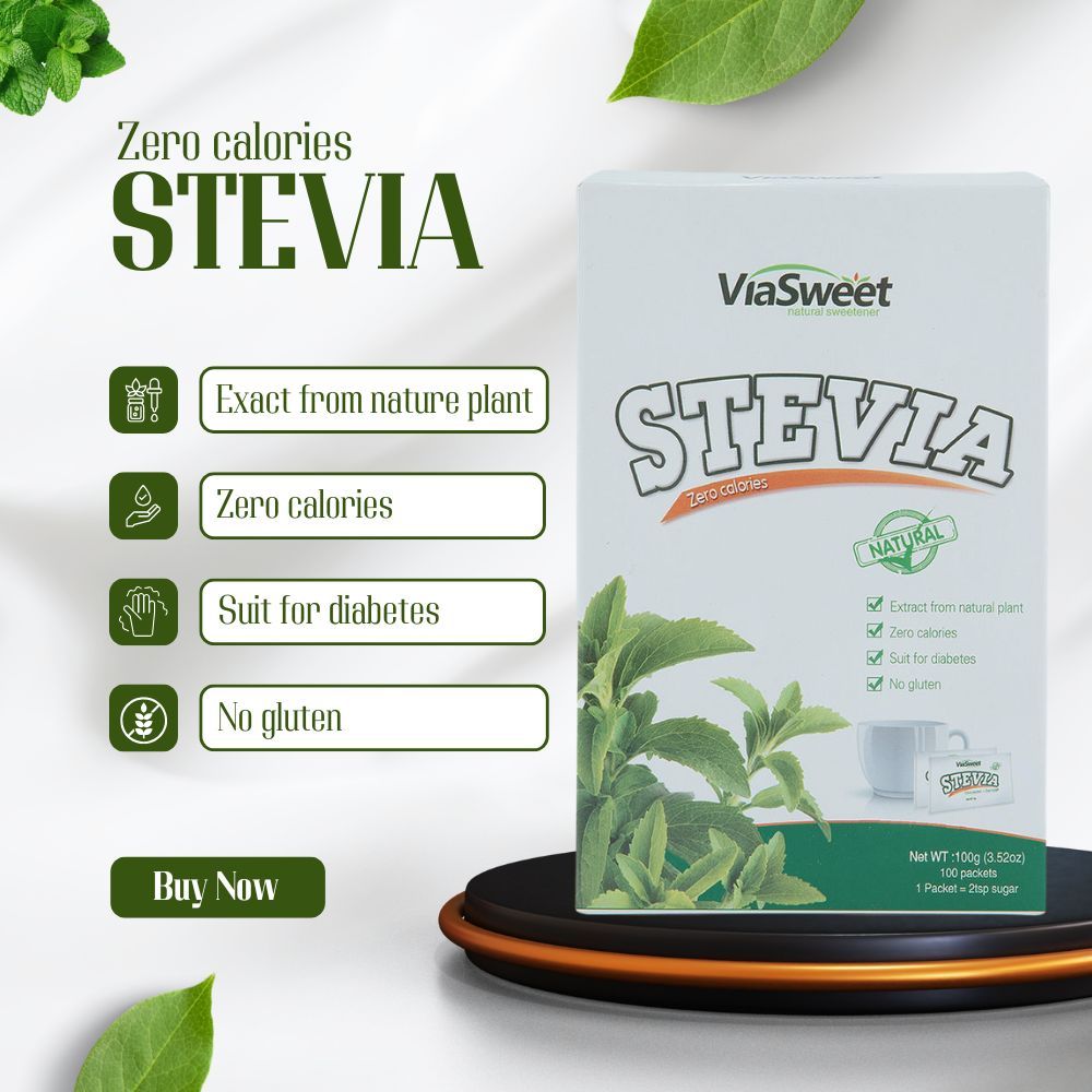 Stevia Natural Sweetener - 100 Sachets Box - Natural Sweetness | Shopee ...