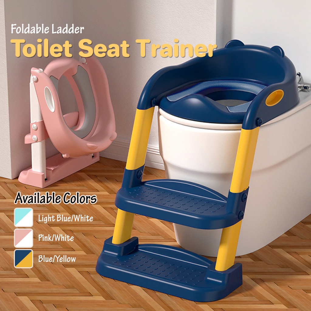 Foldable Toilet Ladder Seat Trainer Kids Adjustable Height Non-Slip ...