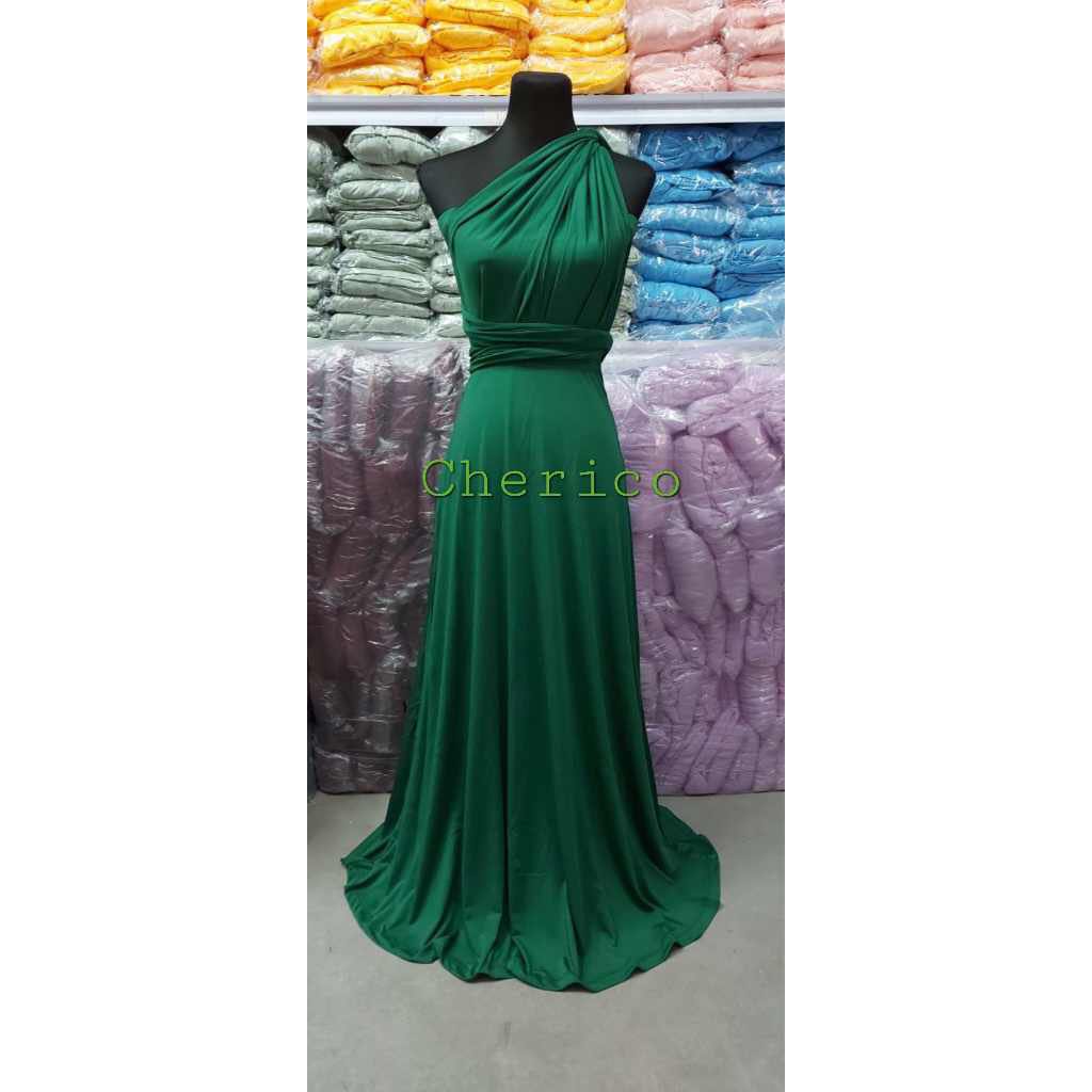 INFINITY MAXI DRESS DARKY GREEN WITH TUBE FLOOR LENGTH | Shopee Philippines