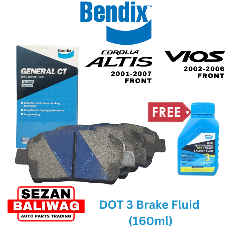 BENDIX BRAKE PAD FRONT VIOS 2002-2006 COROLLA ALTIS 2001-2007 DB1422 | Shopee Philippines
