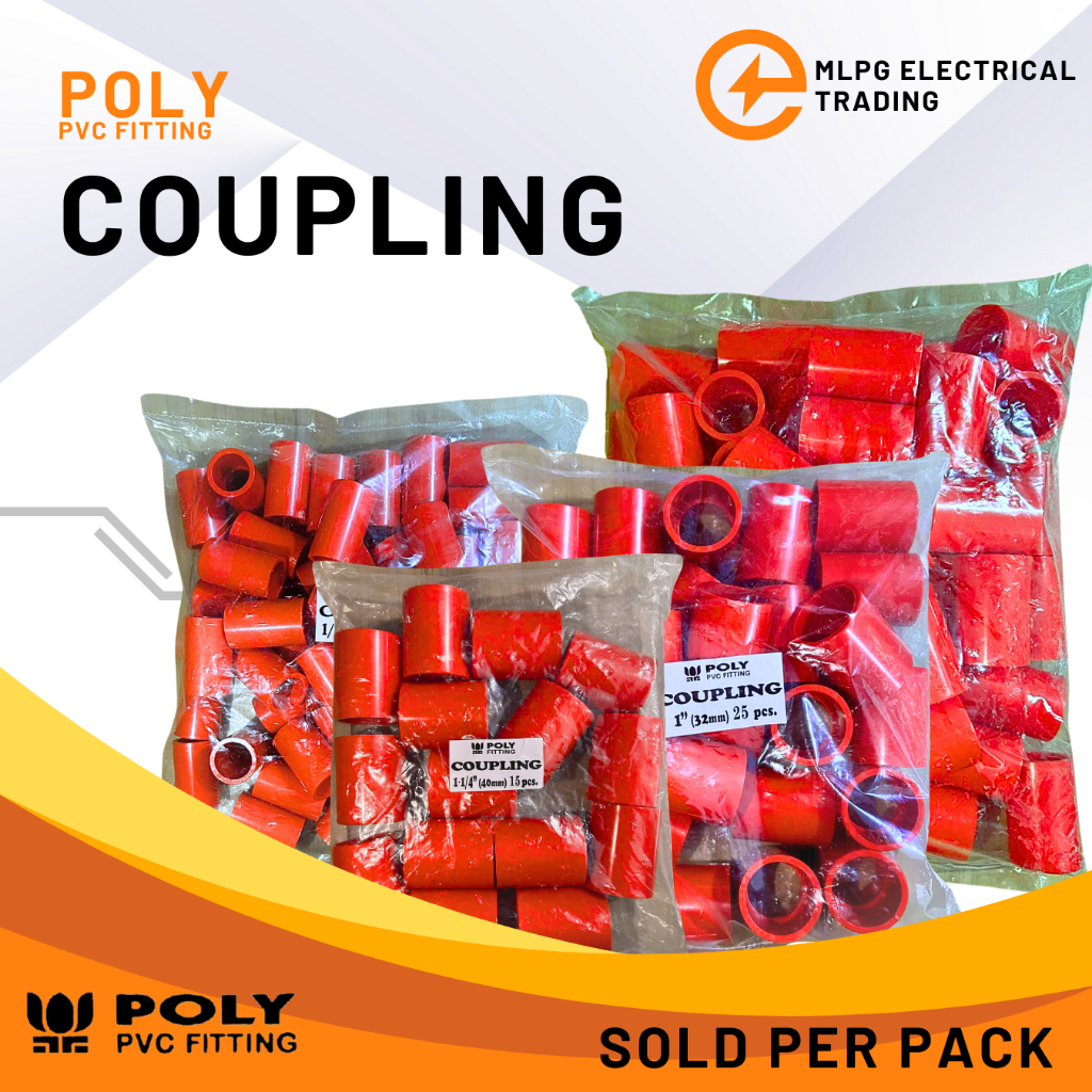 (PER PACK) Poly PVC Fitting COUPLING (1/2", 3/4", 1", 1-1/4") | Shopee ...