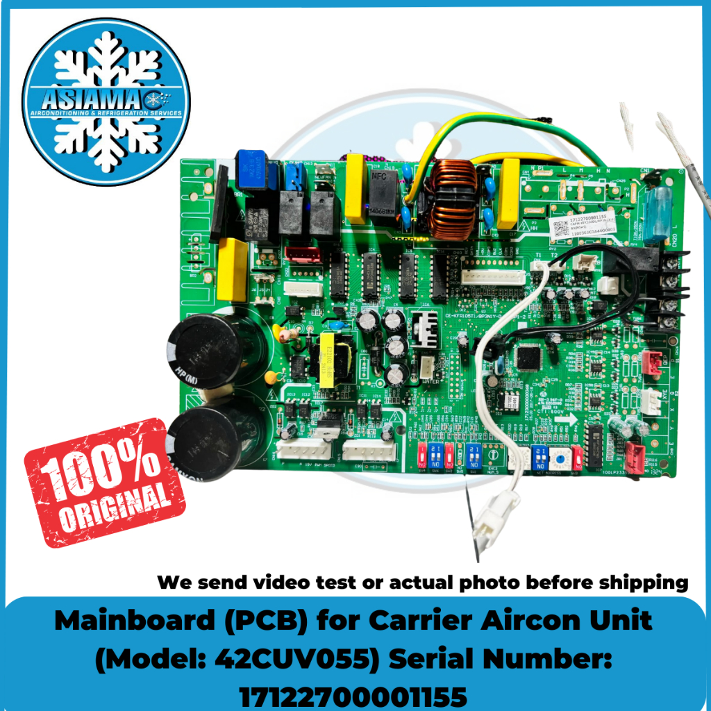 Mainboard (PCB) for Carrier Aircon Unit (Model: 42CUV055) Serial Number ...