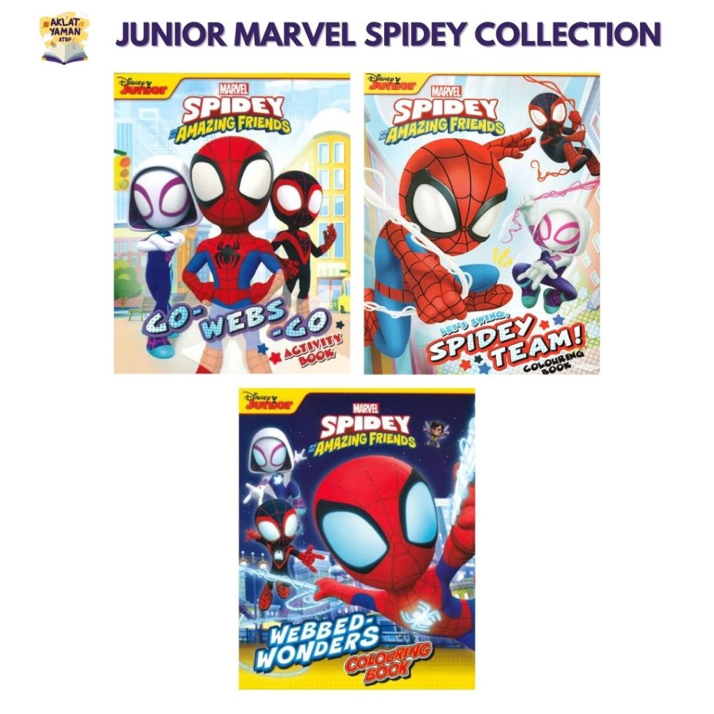 DISNEY JUNIOR MARVEL SPIDEY ACTIVITY & COLORING BOOK: Go Webs Go ...