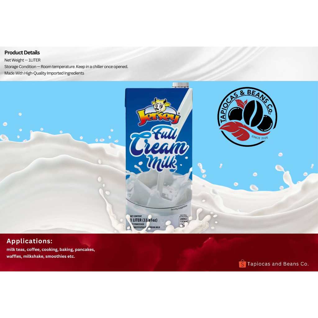 Jersey UHT Full Cream Milk 1L | Shopee Philippines