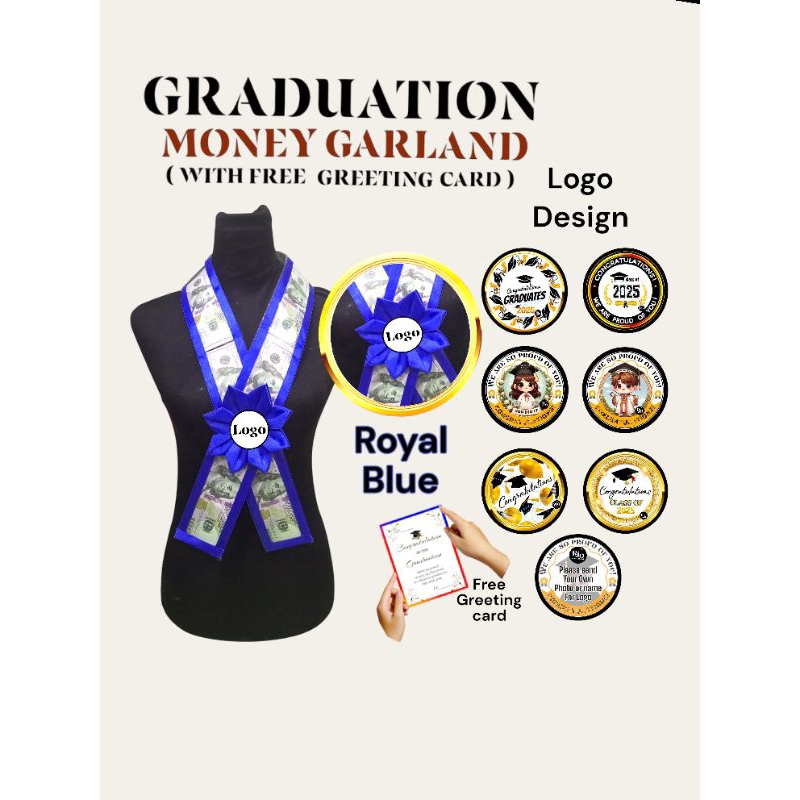 2025 Empty Plastic Money Garland Lie/Sash for Graduation With Greeting ...