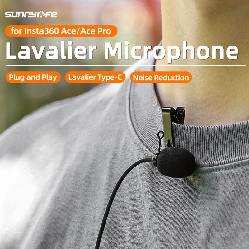 Sunnylife Lavalier Microphone for Insta360 Ace, Ace Pro, Ace Pro 2 ...