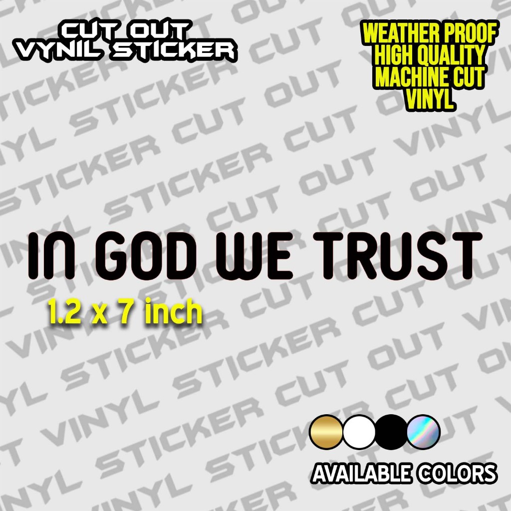 IN GOD WE TRUST CAR STICKER DECAL | Shopee Philippines