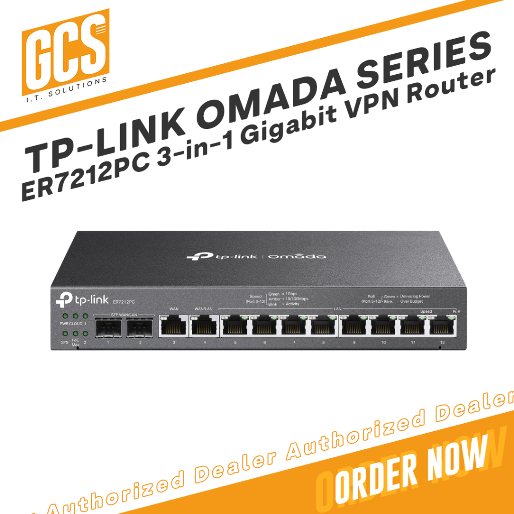 TP-Link ER7212PC Omada 3-in-1 MultiWan+POE+Omada Controller Gigabit VPN ...