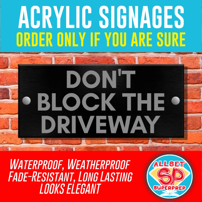 Dont Block the Driveway Signage Acrylic Plate for Business Office ...