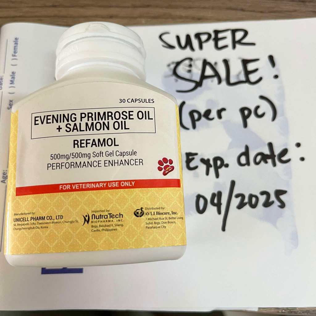 REFAMOL Performance Enhancer Evening Primrose Oil + Salmon Oil For Dogs ...