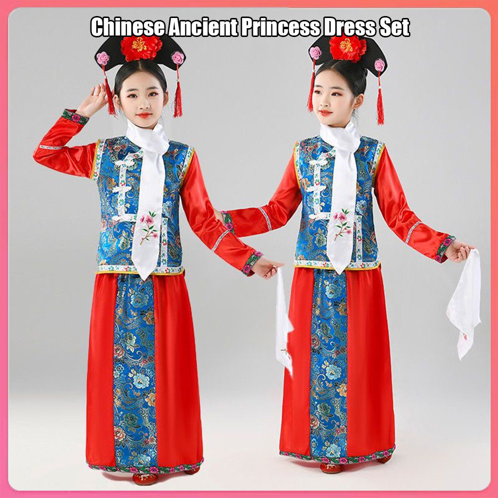 Chinese Ancient princess dress Hanfu For Girls Qing Dynasty Gege ...