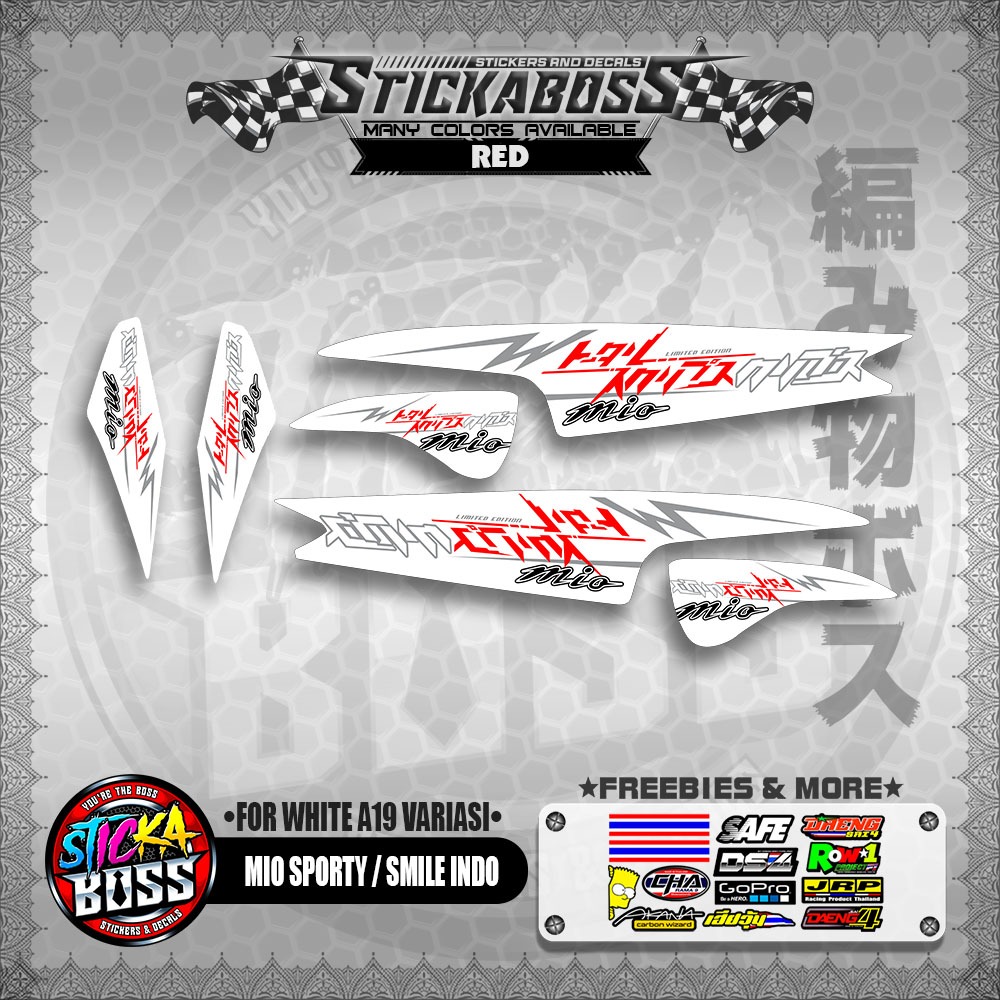 MIO SPORTY / SMILE INDO STICKER DECALS ( FOR WHITE A19 VARIASI )【WITH ...
