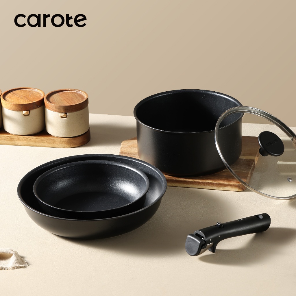 CAROTE Detachable Cookware Set 5 Pcs Non-Stick PFOA-Free Oven-Safe ...