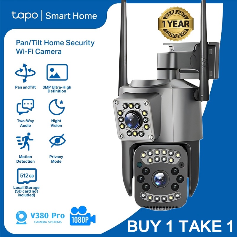 TP TAP0 CCTV Camara 5K Dual Lens Night Vision Two-Way Voice Audio ...