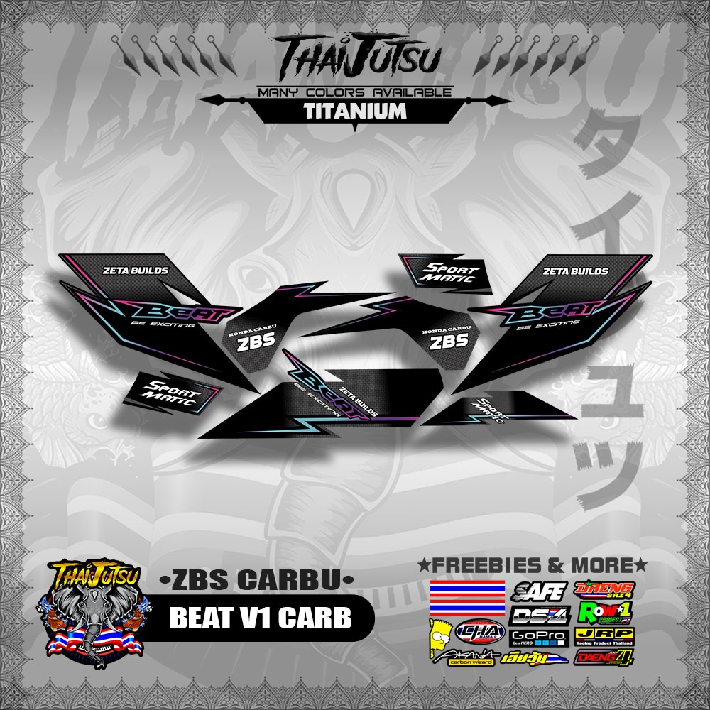 BEAT V1 CARB STICKER DECALS ( ZBS CARBU )【ThaijutsuStickers】 | Shopee ...