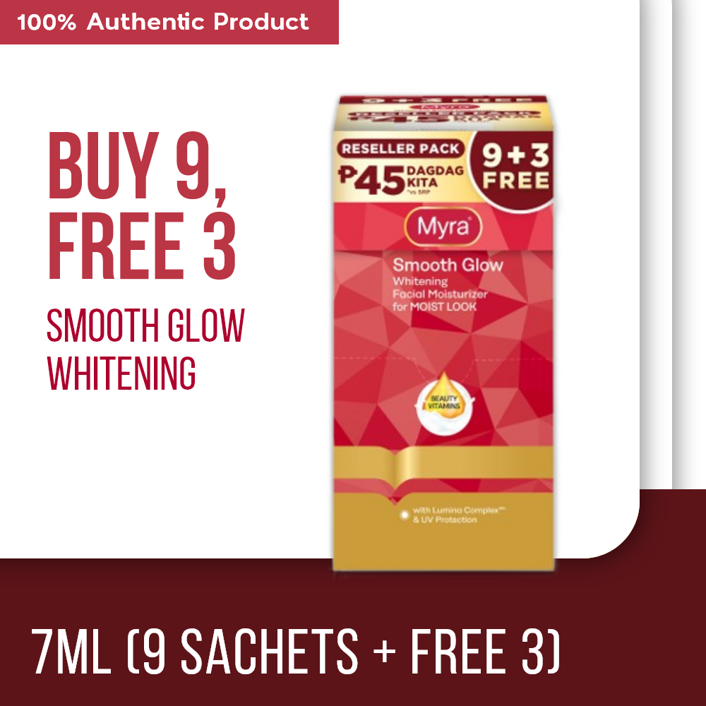 Myra Smooth Glow Whitening Facial Moisturizer 7ml Box of 12's (9 ...