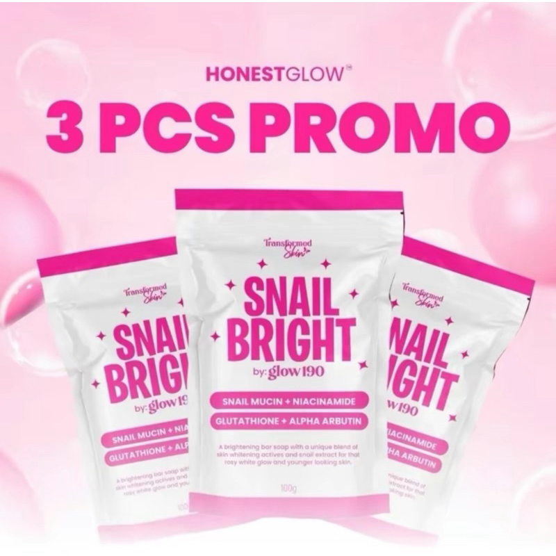 3 SNAIL BRIGHT SOAP BY HONESTGLOW ( 100g each ) | Shopee Philippines