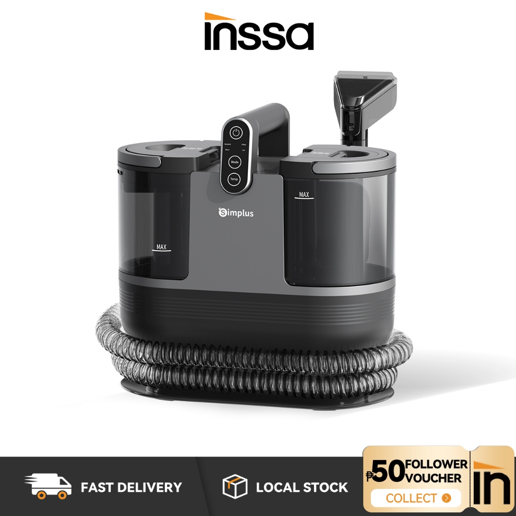 INSSA X Simplus Fabric Cleaning Machine 1.5L Large Water Tank 40℃ & 60℃ TexNew F1 | Shopee ...