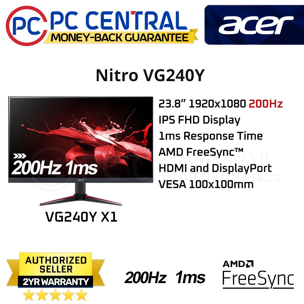 Acer Nitro VG0 VG240Y X1 24" IPS Full HD Gaming Monitor 200Hz I 99% ...
