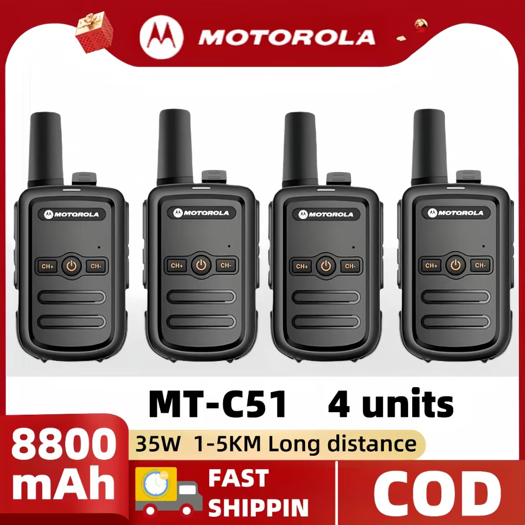 Motorola C51 Mini Two Way Radio Walkie Talkie Long Range 1-5 KM Outdoor ...