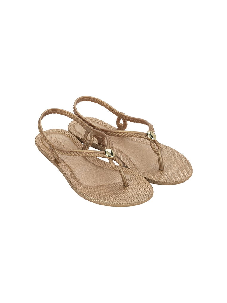 Grendha Todo Dia Delicada Sand Gold Comfortable Sandals for Ladies ...