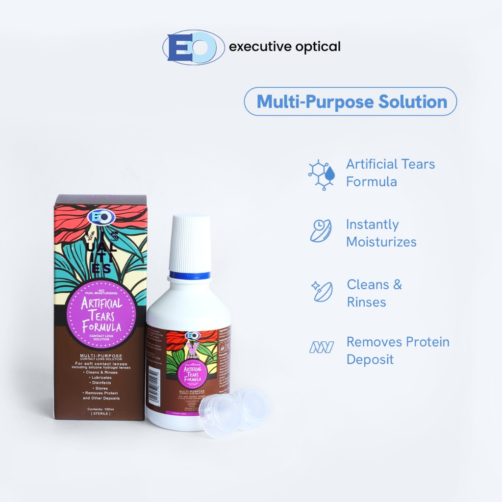 EO Visualities Artificial Tears Formula - Multi-Purpose Contact Lens ...